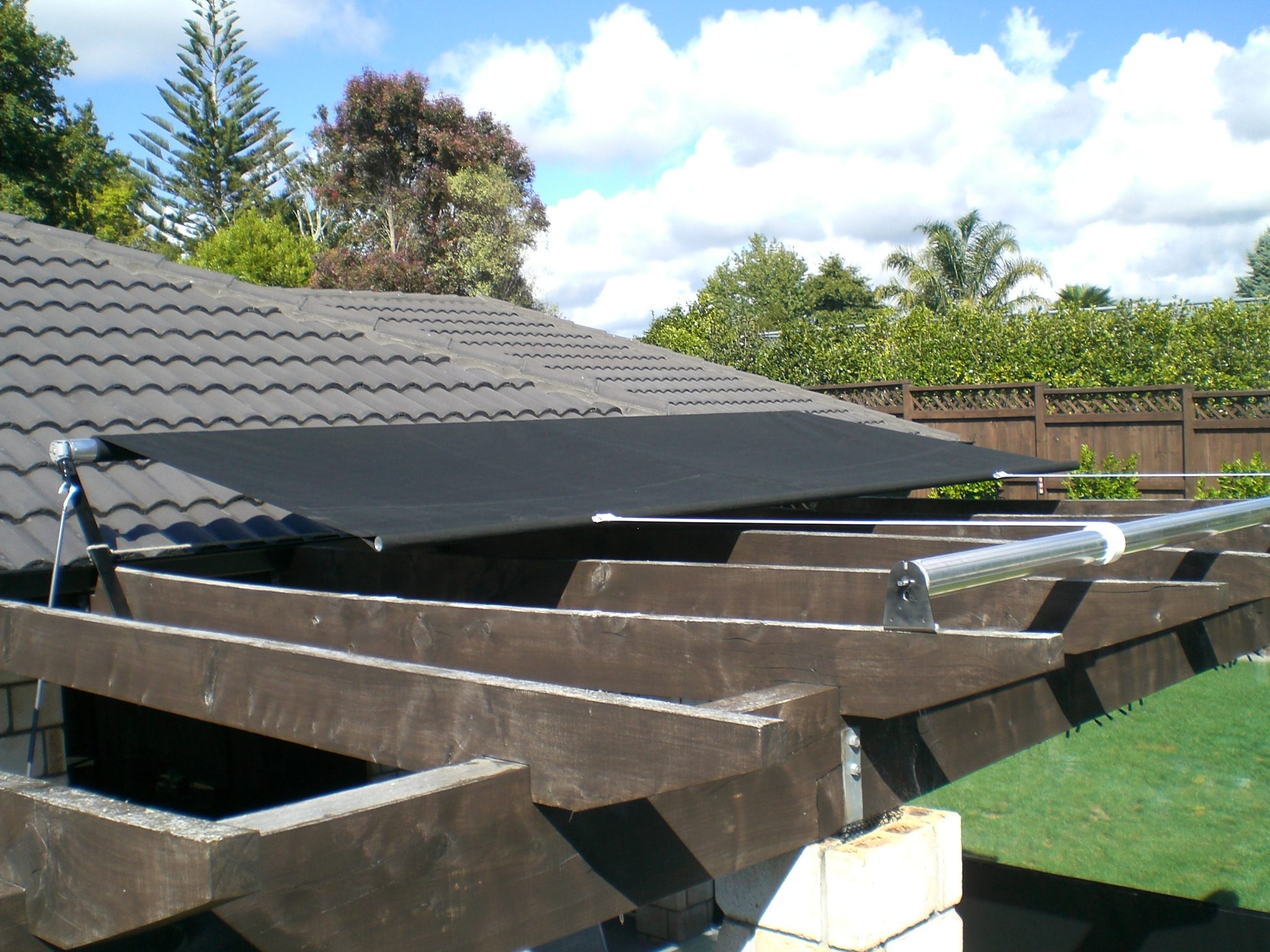 Gearbox Operated Overhead Shade - Awnings & Covers - Overhead Protection